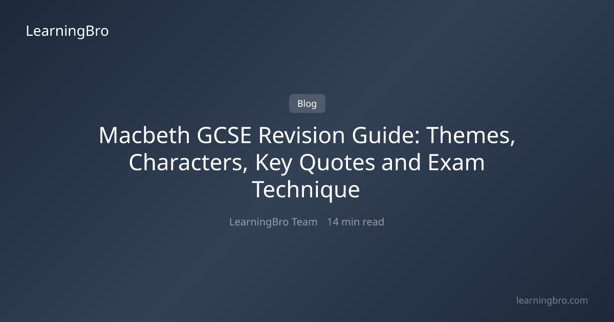 Macbeth GCSE Revision Guide: Themes, Characters, Key Quotes and Exam ...