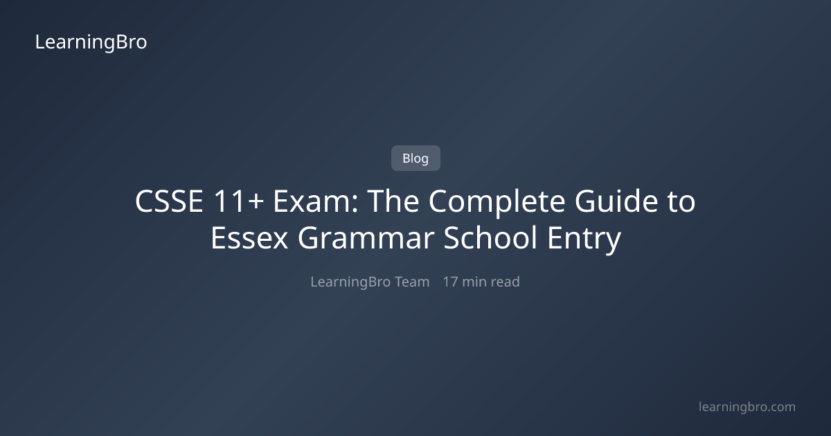 CSSE 11+ Exam: The Complete Guide to Essex Grammar School Entry ...