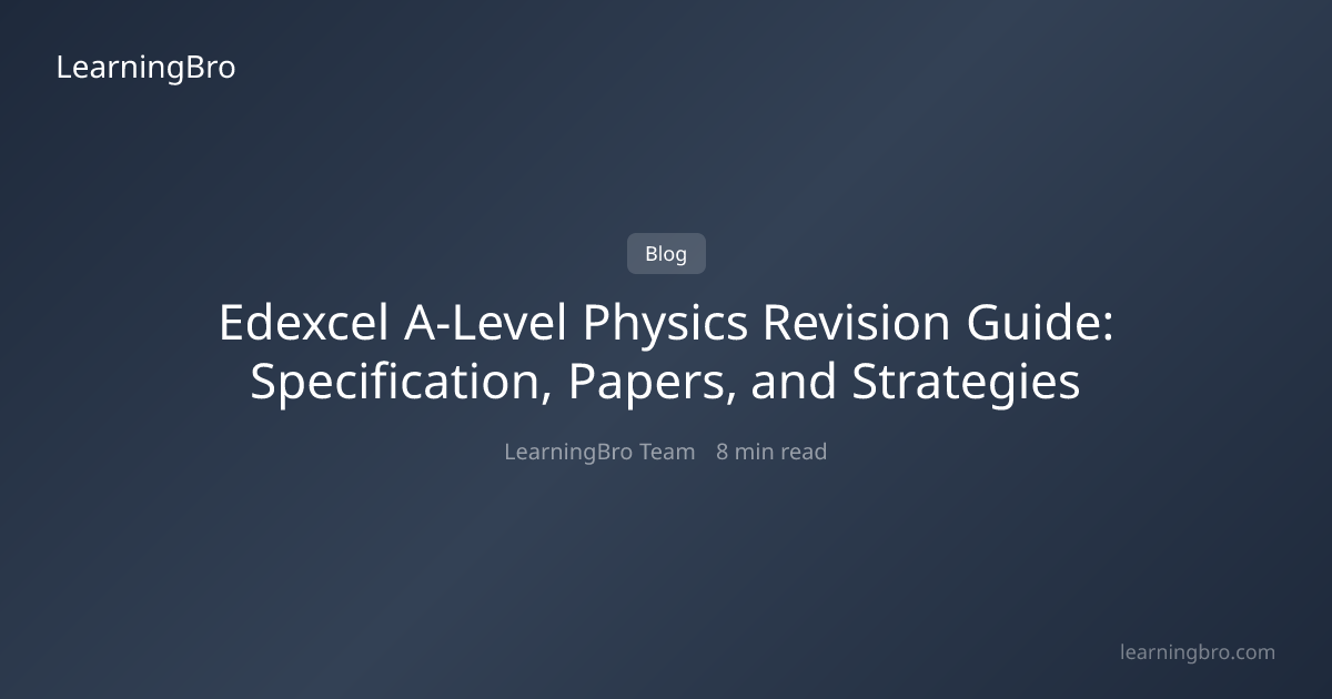 Edexcel A-Level Physics Revision Guide: Specification, Papers, and ...