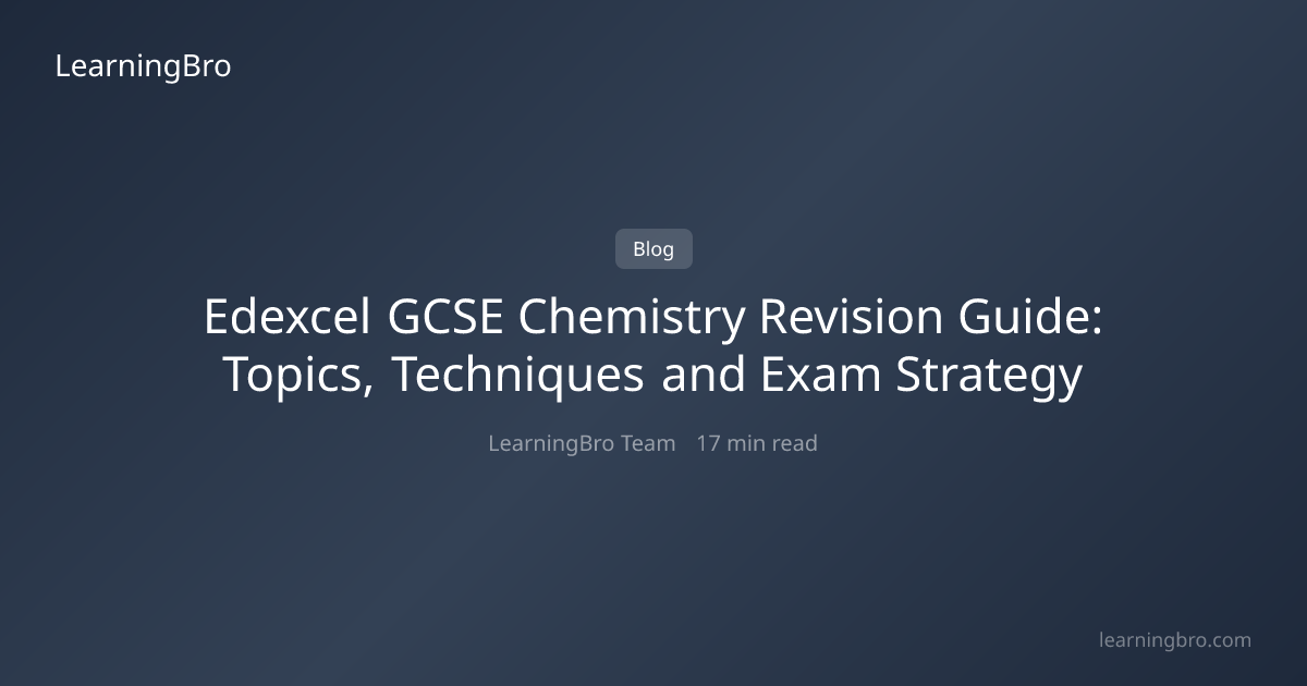 Edexcel GCSE Chemistry Revision Guide: Topics, Techniques and Exam ...