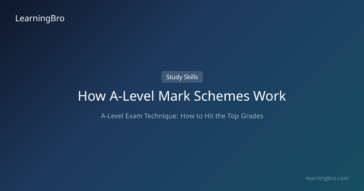How A-Level Mark Schemes Work | LearningBro
