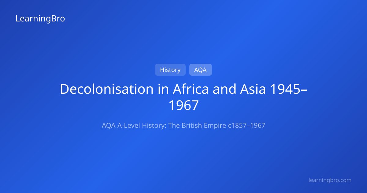 Decolonisation in Africa and Asia 1945–1967 | AQA | LearningBro